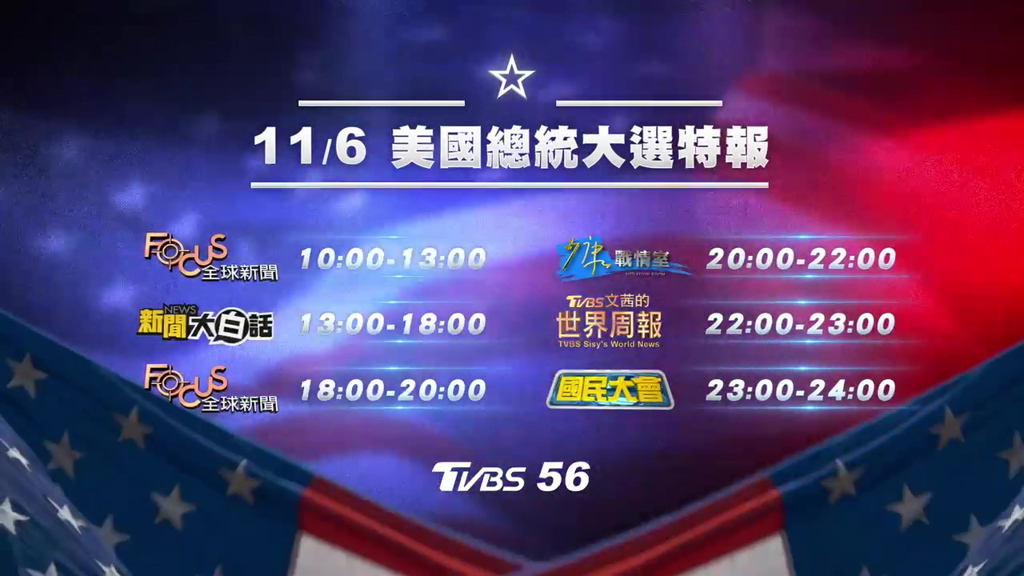 2024決戰白宮！川普vs.賀錦麗 TVBS 56台推「美選特報」馬拉松 - 商情 - 工商時報