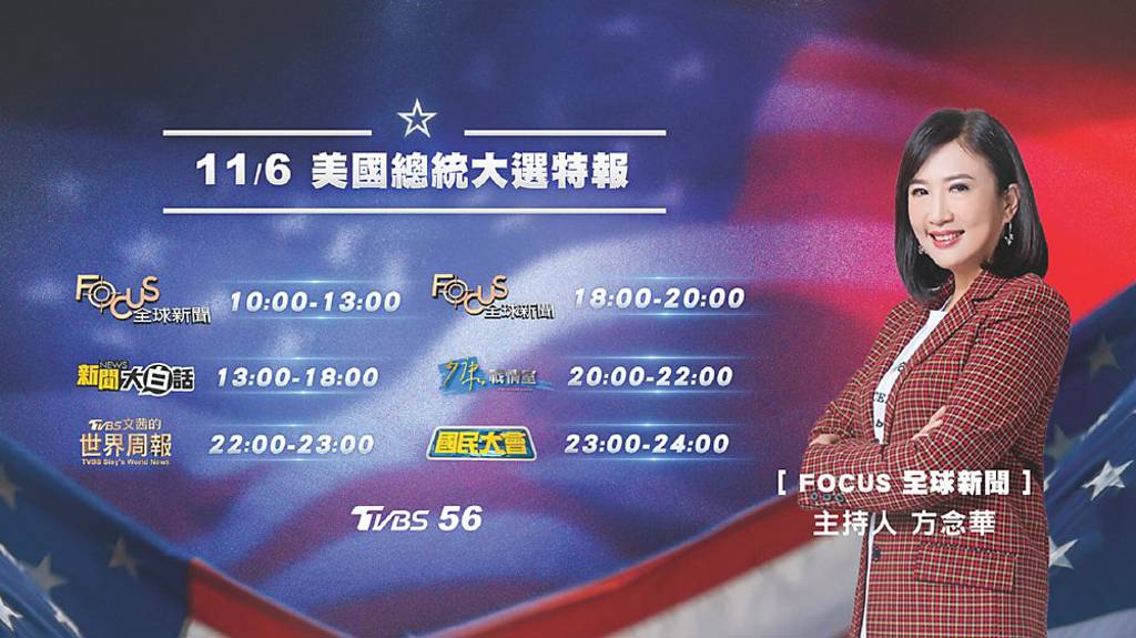 2024決戰白宮！川普vs賀錦麗 TVBS 56台 美選特報馬拉松 - 日報 - 工商時報