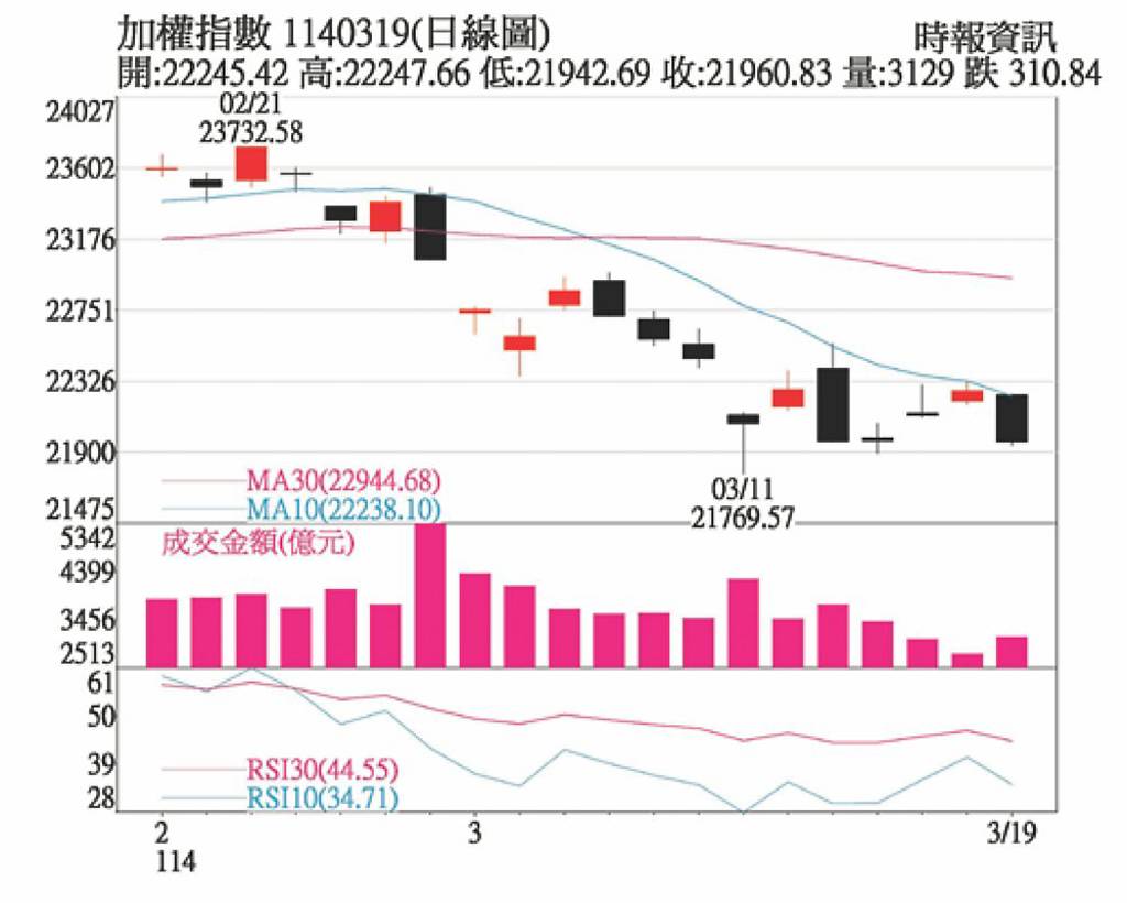 大型股土洋對作 中小型題材股輪漲 - 日報 - 工商時報